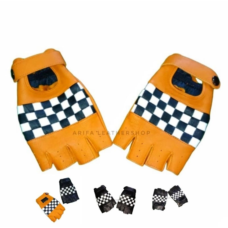 Jual SARUNG TANGAN KULIT ASLI HALF FINGER MODEL CORAK CATUR CLASSIC ...