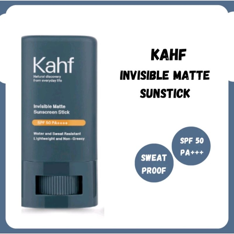 Jual KAHF Invisible Matte Sunscreen Stick SPF 50 PA ++++ 22gr | Shopee ...