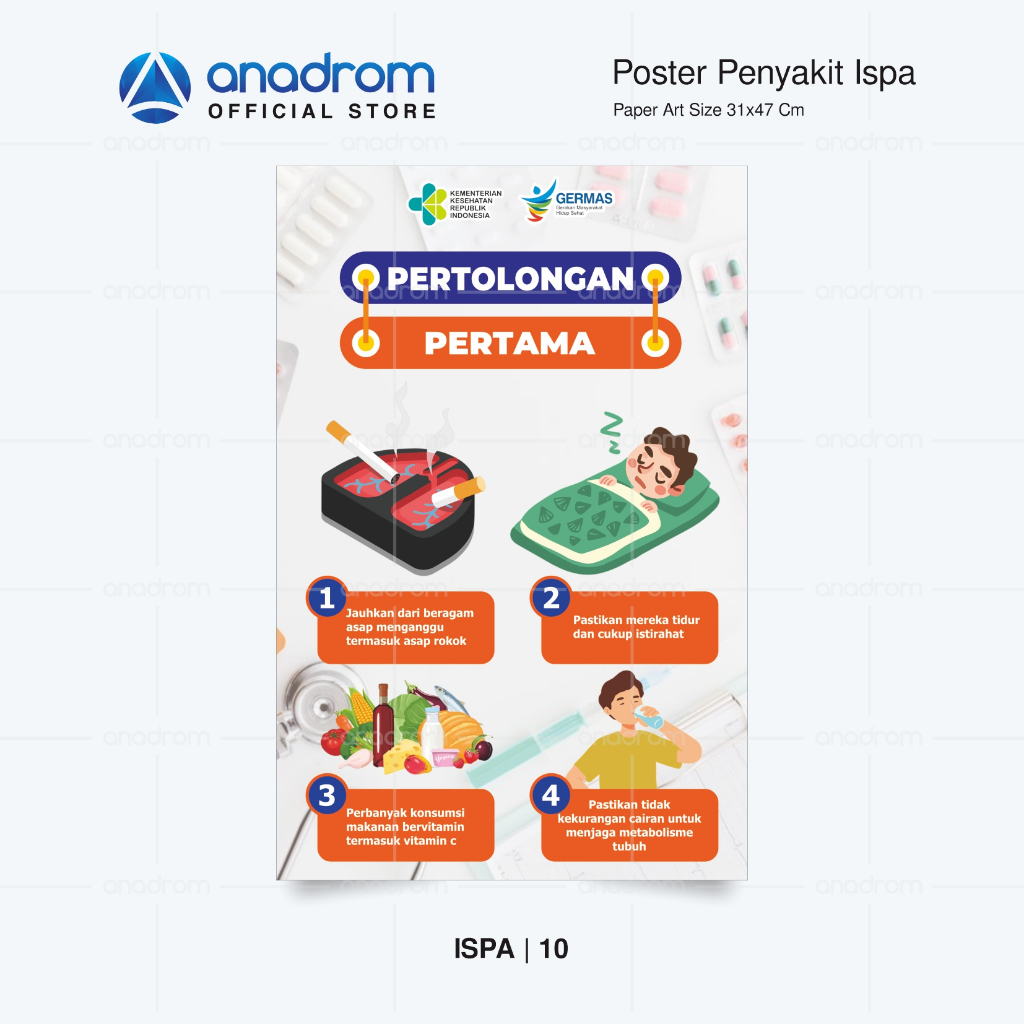Jual Poster Seputar Tentang penyakit ISPA | Poster Promosi Kesehatan | Anadrom 3595 | Shopee ...