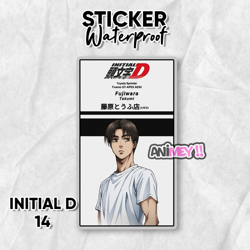 Jual Stiker Initial D / Sticker Waterproof / Takumi Fujiwara ...