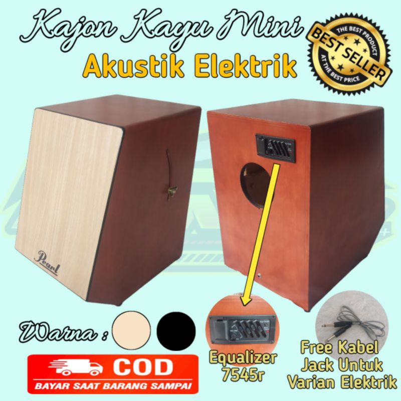 Jual Kajon Mini Akustik Elektrik Bahan Kayu Mahogani free packing buble ...