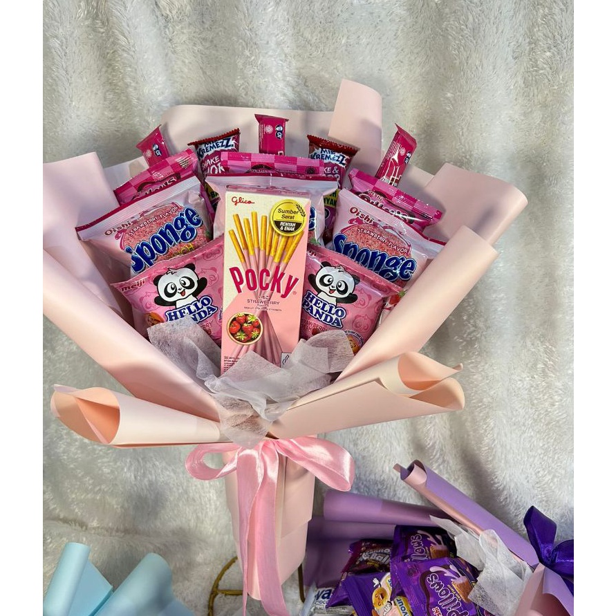 Jual 77 Ready Stock FREE PACKING Bouquet Buket snack makanan ringan ...