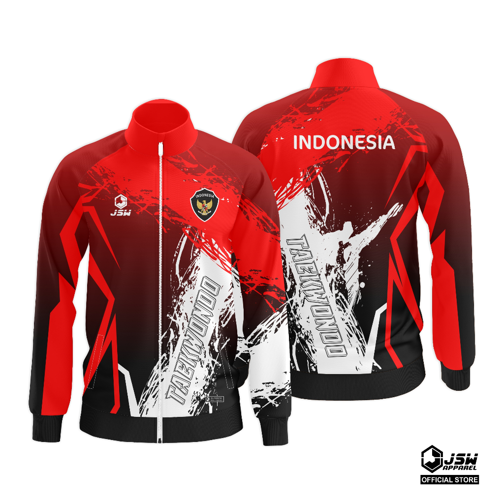 Jual JSW APPAREL - Jaket Tracktop Taekwondo Indonesia - Desain 01 ...