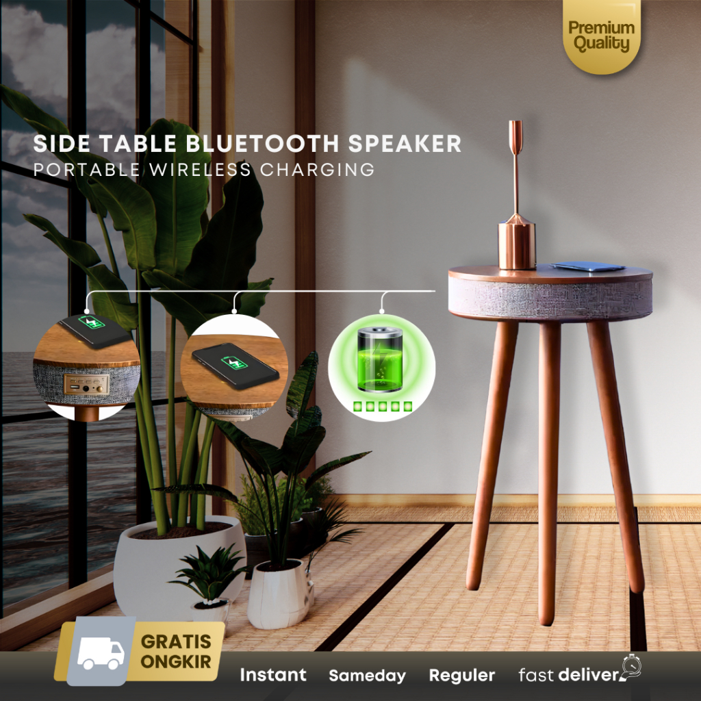 Jual Soleed meja speaker bluetooth 5.0 wireless charger coffee table GT ...