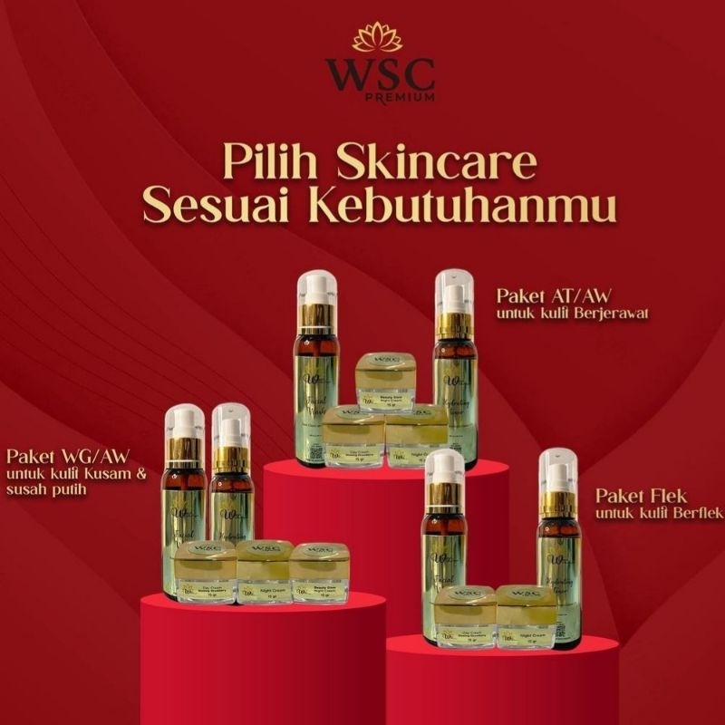 Jual PAKET CREAM WAJAH WSC PREMIUM SKINCARE ORGANIK NORMAL FLEK ACNE ...