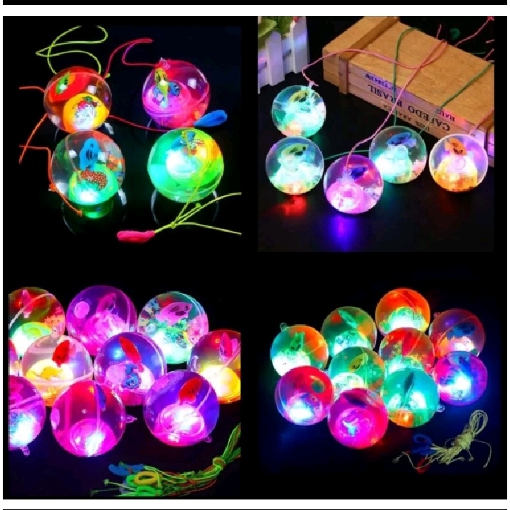 Jual Promo Mainan Bola Bekel Tali LED Jumbo Nyala Warna-Warni | Shopee ...