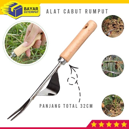 Jual Alat Berkebun Pencabut Cabut Penyiang Rumput Akar Stainless 32cm ...