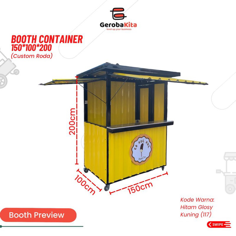 Jual Booth Container 150x100x200 Custom Roda | Shopee Indonesia