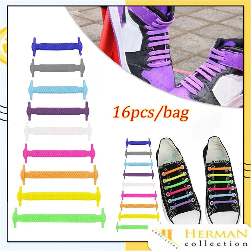 Jual HC Tali Sepatu Karet Silikon Elastis Lazy Lace Shoelaces Silicone ...