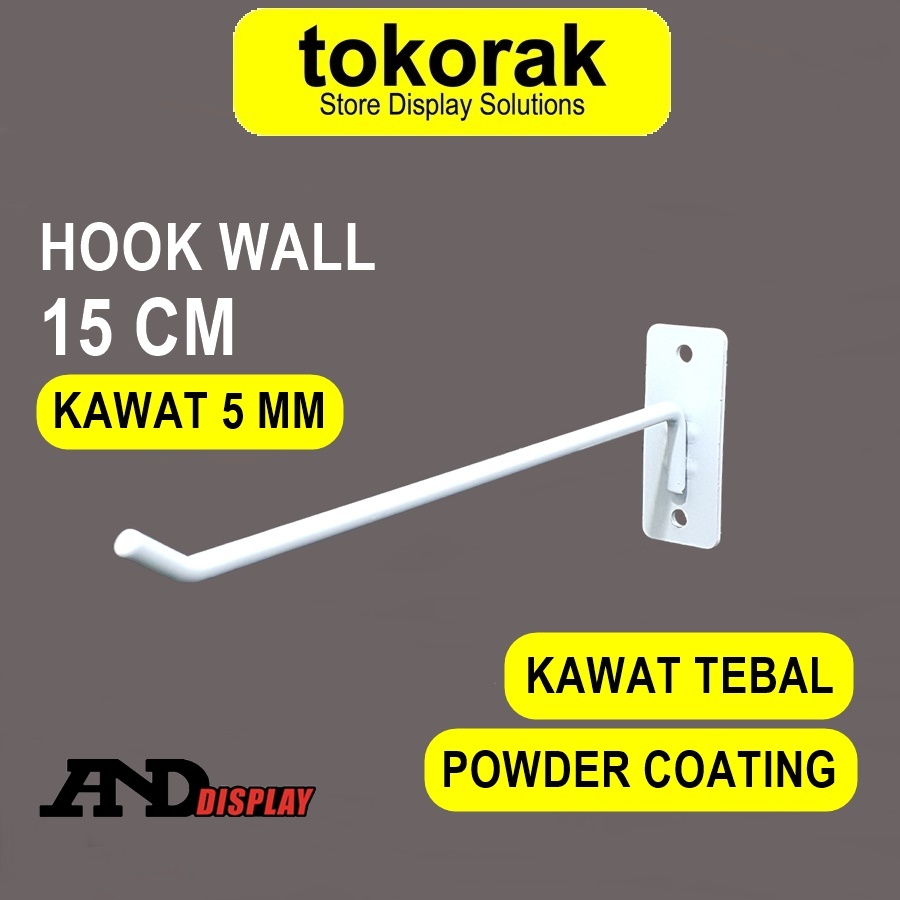 Jual HOOK WALL 15 CM TEMBOK TEBAL CANTOLAN DISPLAY DINDING 15CM HOOK ...