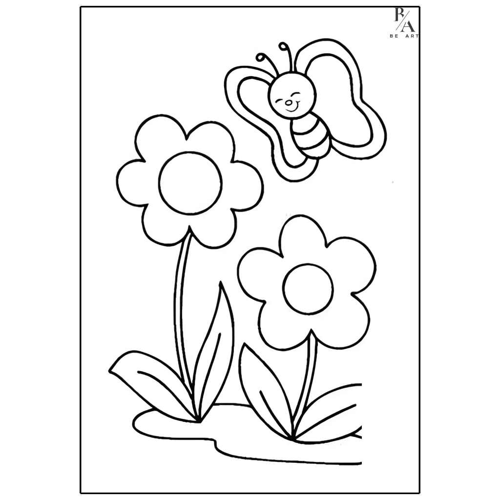 Jual kertas gambar mewarnai anak A4 (BUNGA) | Shopee Indonesia