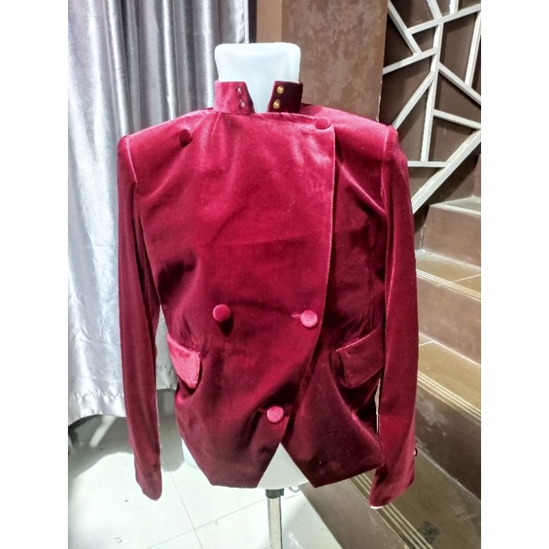 Jual Beskap bludru polos kancing bungkus | Shopee Indonesia