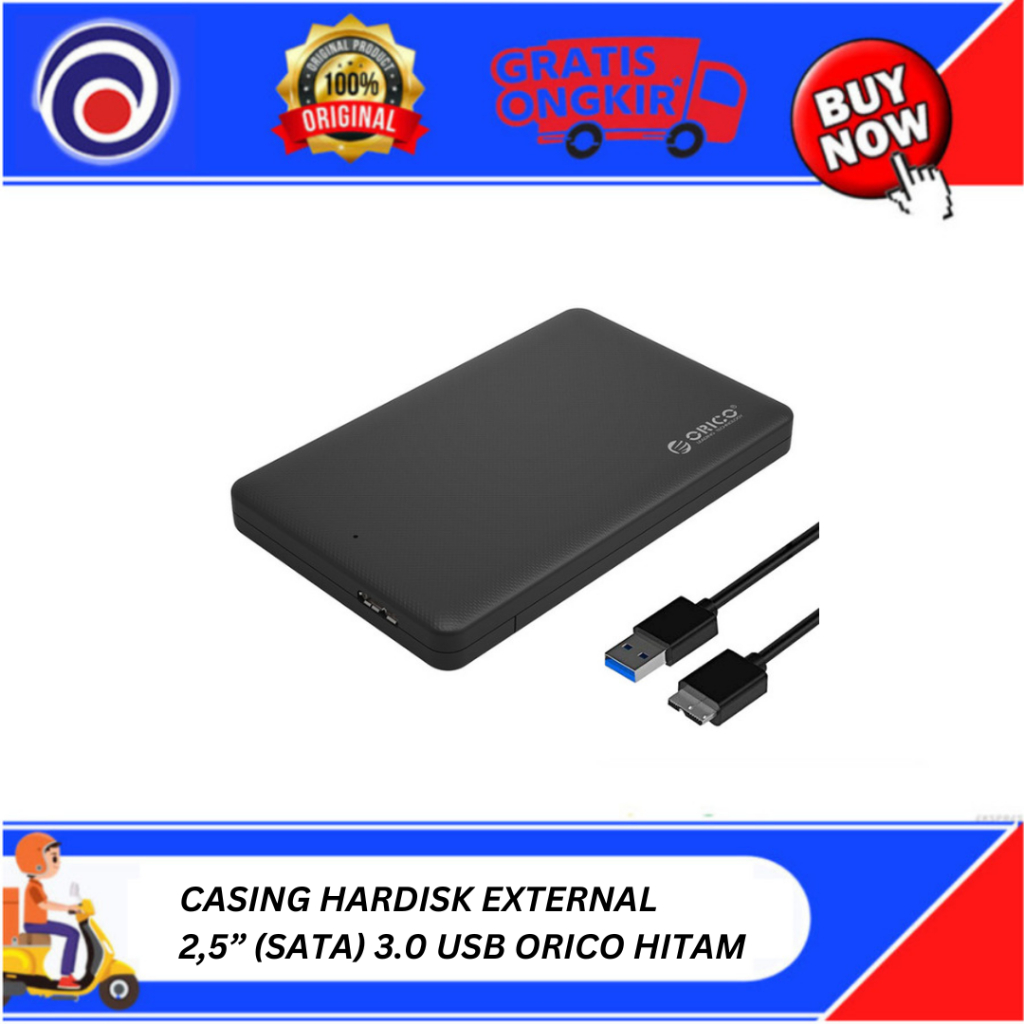 Jual CASING HARDISK EXTERNAL 2,5” (SATA) 3.0 USB ORICO HITAM | Shopee Indonesia