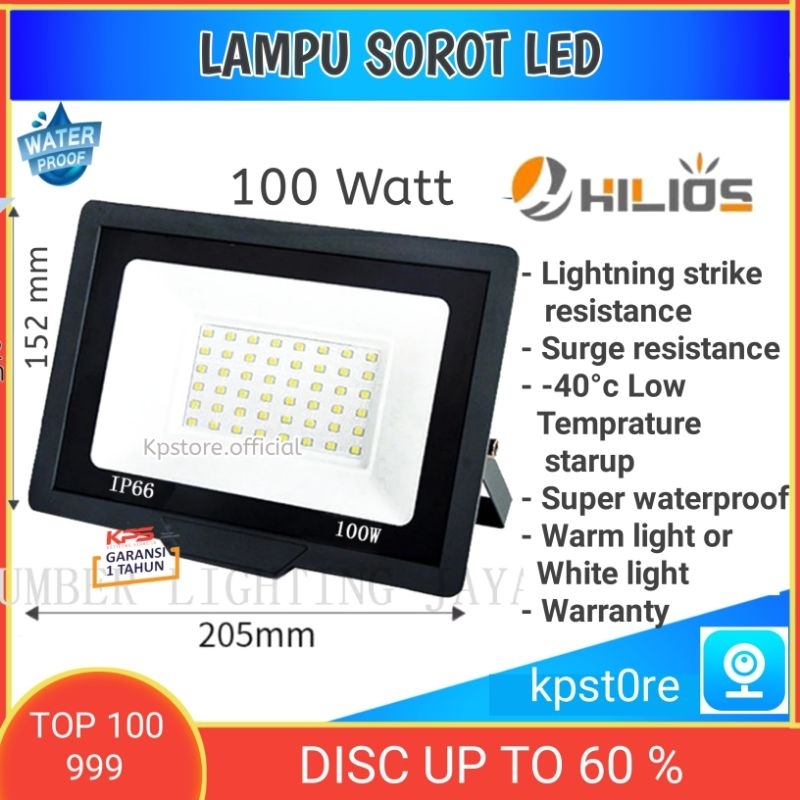 Jual LAMPU SOROT LED 100W |LAMPU TEMBAK LED 100 WATT | LAMPU OUTDOOR LED KPS | Shopee Indonesia
