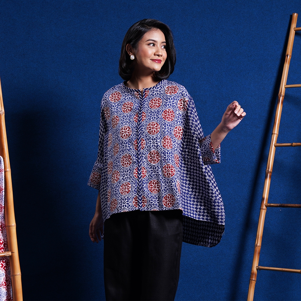 Jual NONA RARA - Micka Jlamprang T2626, Baju kerja blouse batik wanita ...