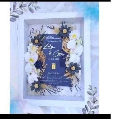 Jual mahar akrilik custom warna frame fiber putih 30 x40 | Shopee Indonesia