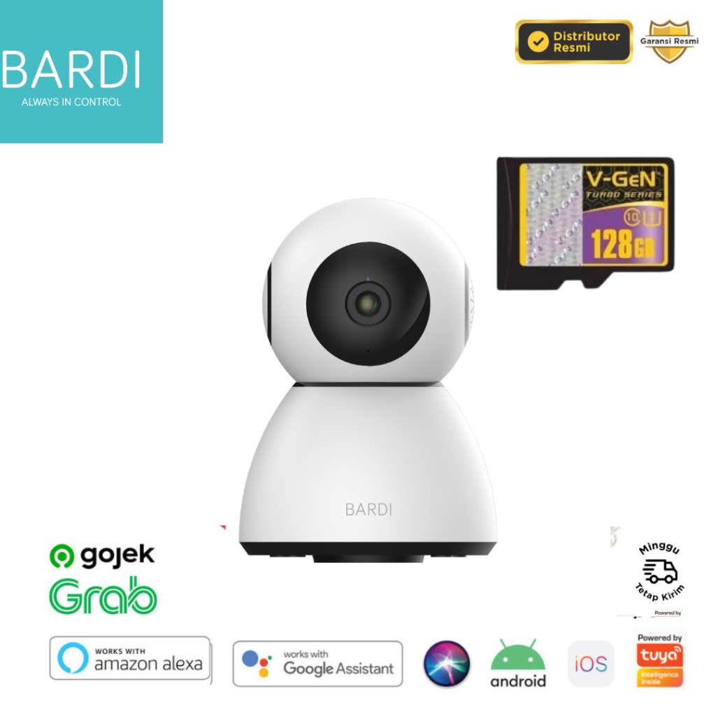 Jual BARDI Smart Indoor PTZ IP Camera CCTV + Micro SD V-GEN 128GB ...