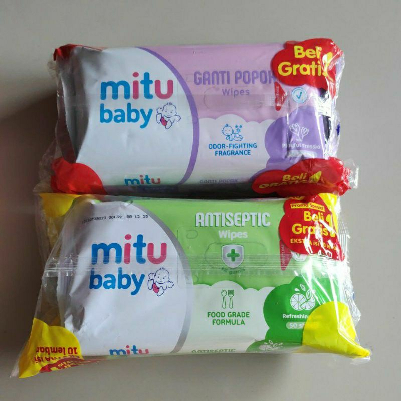 Jual Mitu Tisu Basah Bayi 50+50 sheet mitu Antiseptik Food Grade ...