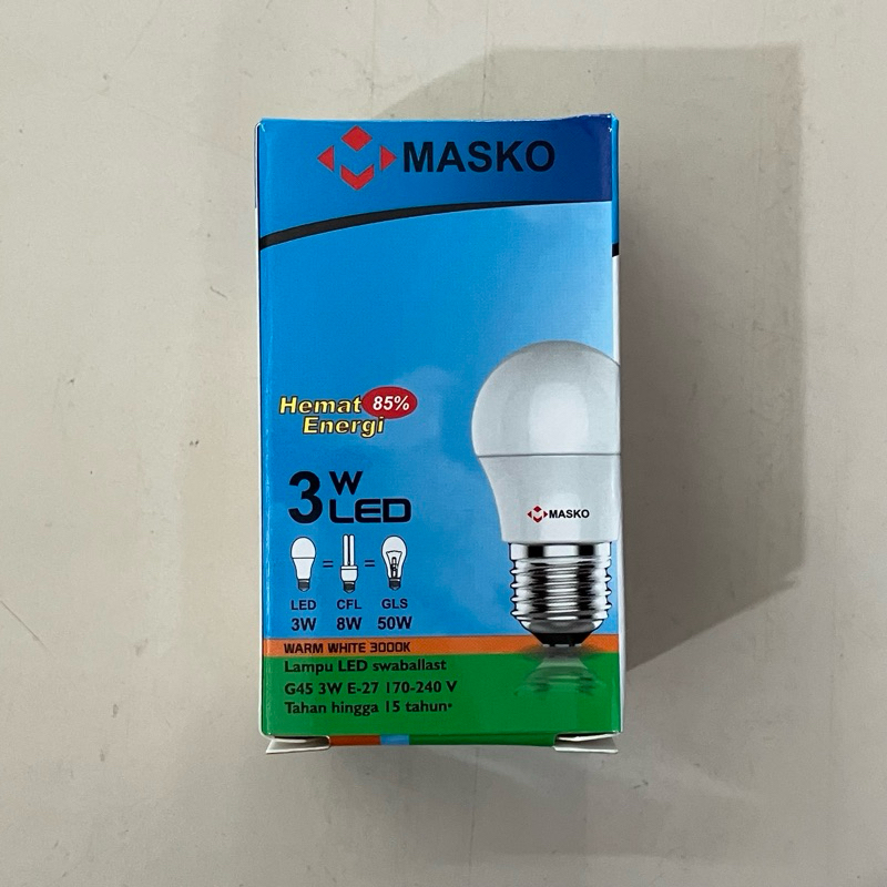 Jual MASKO LED G45 3W Kuning Warm White | Shopee Indonesia