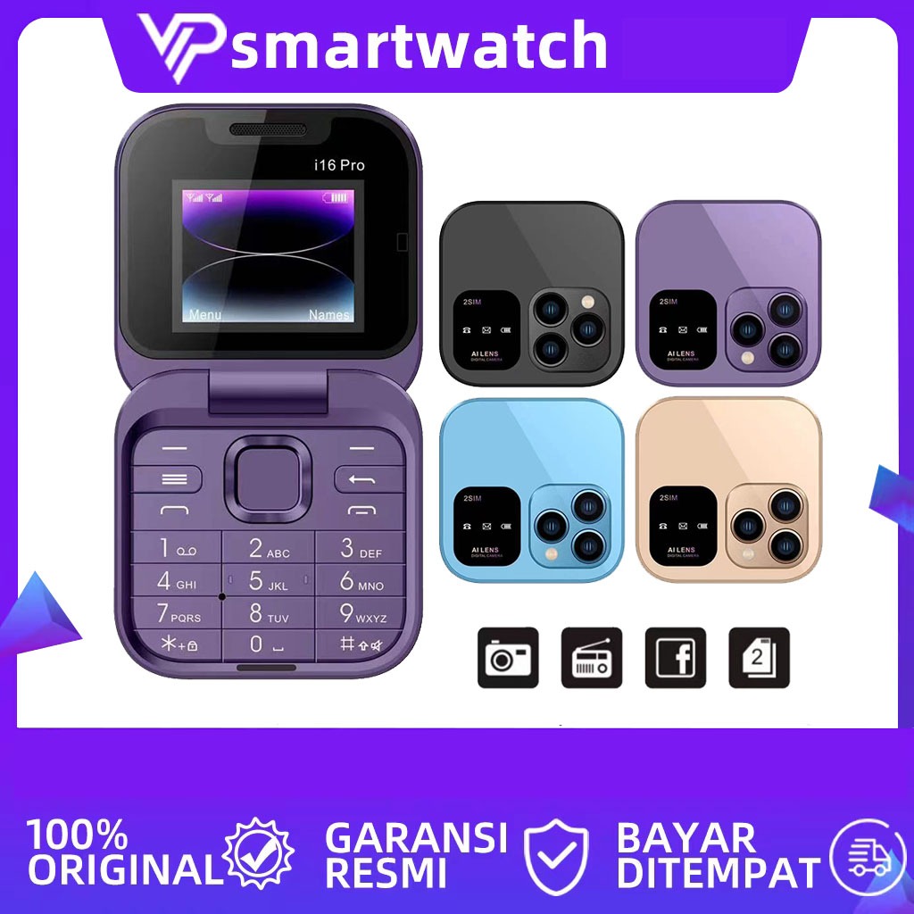 Jual hp F15 mini lipat i16pro flip phone jadul ori | Shopee Indonesia