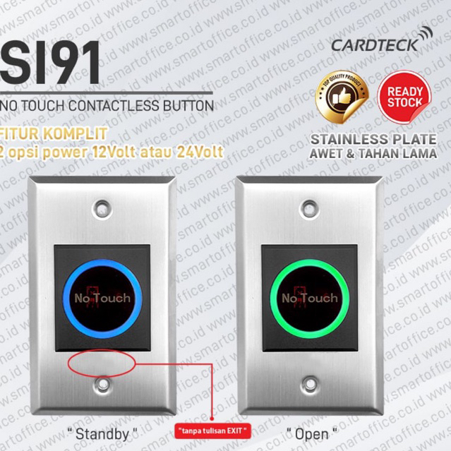 Jual Tombol No Touch Sensor Infrared Touchless Button Tanpa Huruf EXIT ...