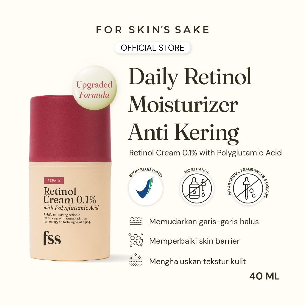 Jual For Skin's Sake FSS Retinol Cream 0.1% Memudarkan Garis Halus ...