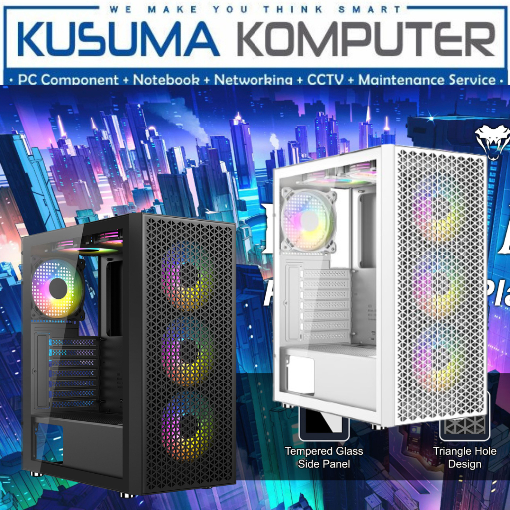 Jual Venomrx Casing Baldur Alpha Black / White free 3 Fan ARGB Casing ...