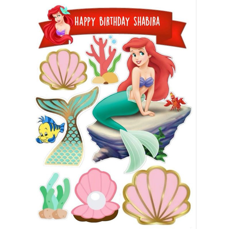 Jual Topper Cake Ultah Karakter Putri Duyung Ariel | Shopee Indonesia