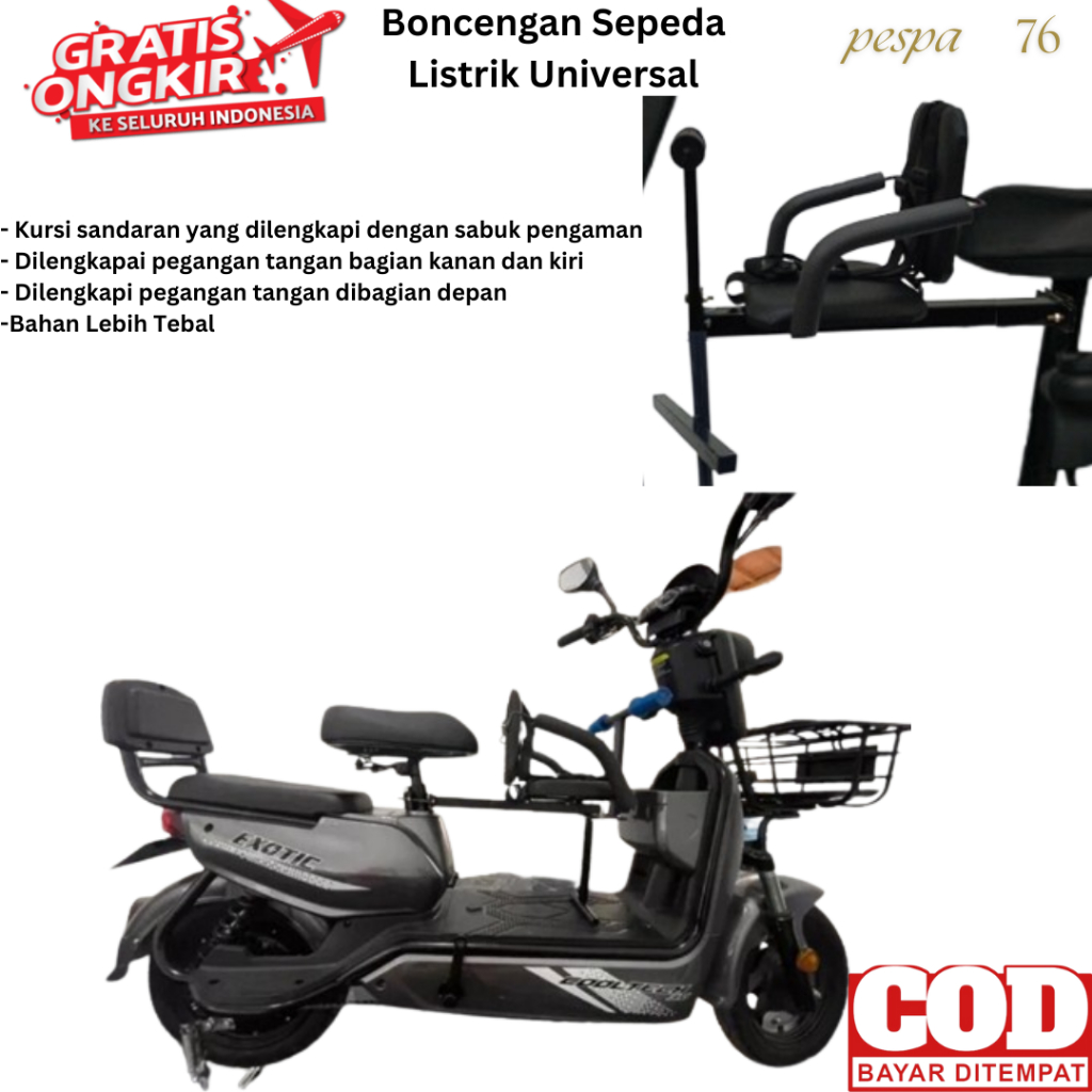 Jual Boncengan Sepeda Listrik Anak Depan / Boncengan Anak Sepeda ...