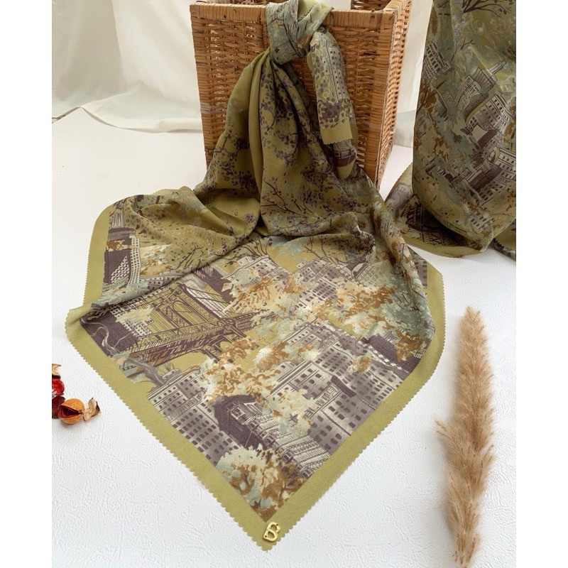 Jual Jilbab Segi Empat Motif Buttonscarves kw New York Buttonscarves ...