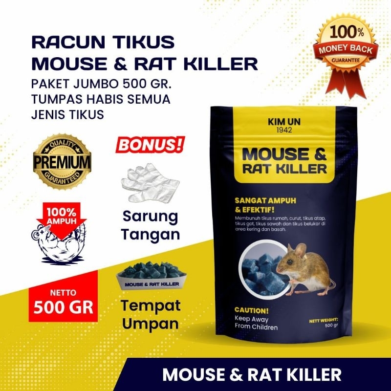 Jual Racun Tikus AMPUH Mouse & Rat Killer 500Gr Racun Umpan Kering ...