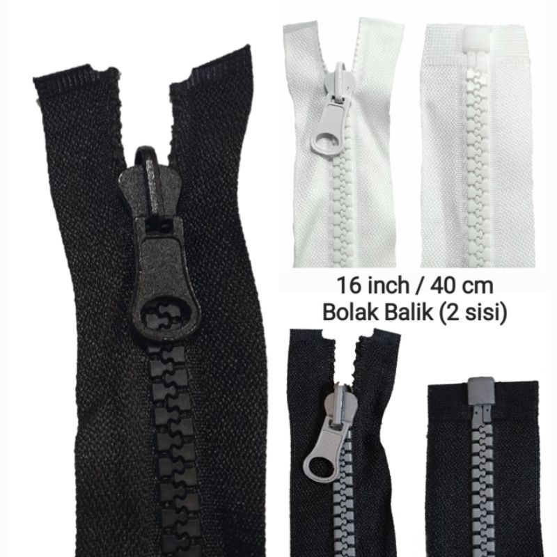 Jual Resleting Jaket Gigi Vislon 16 inch/40 cm @5 Lusin Zipper Ritsleting Gigi Besar Kasar Buaya ...