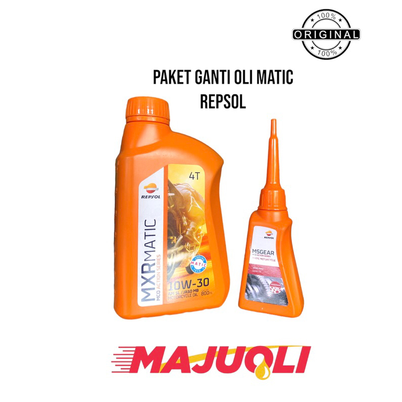 Jual Paket Ganti Oli Matic dan oli gear matic repsol 10w-30 | Shopee ...