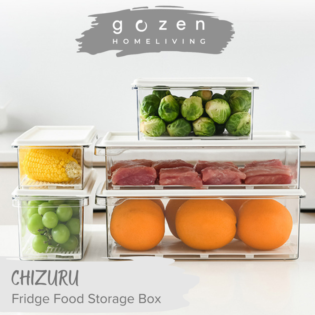 Jual 【GOZEN】GENSHI Storage Box Daging Sayuran Estetika Tempat Tumpuk ...