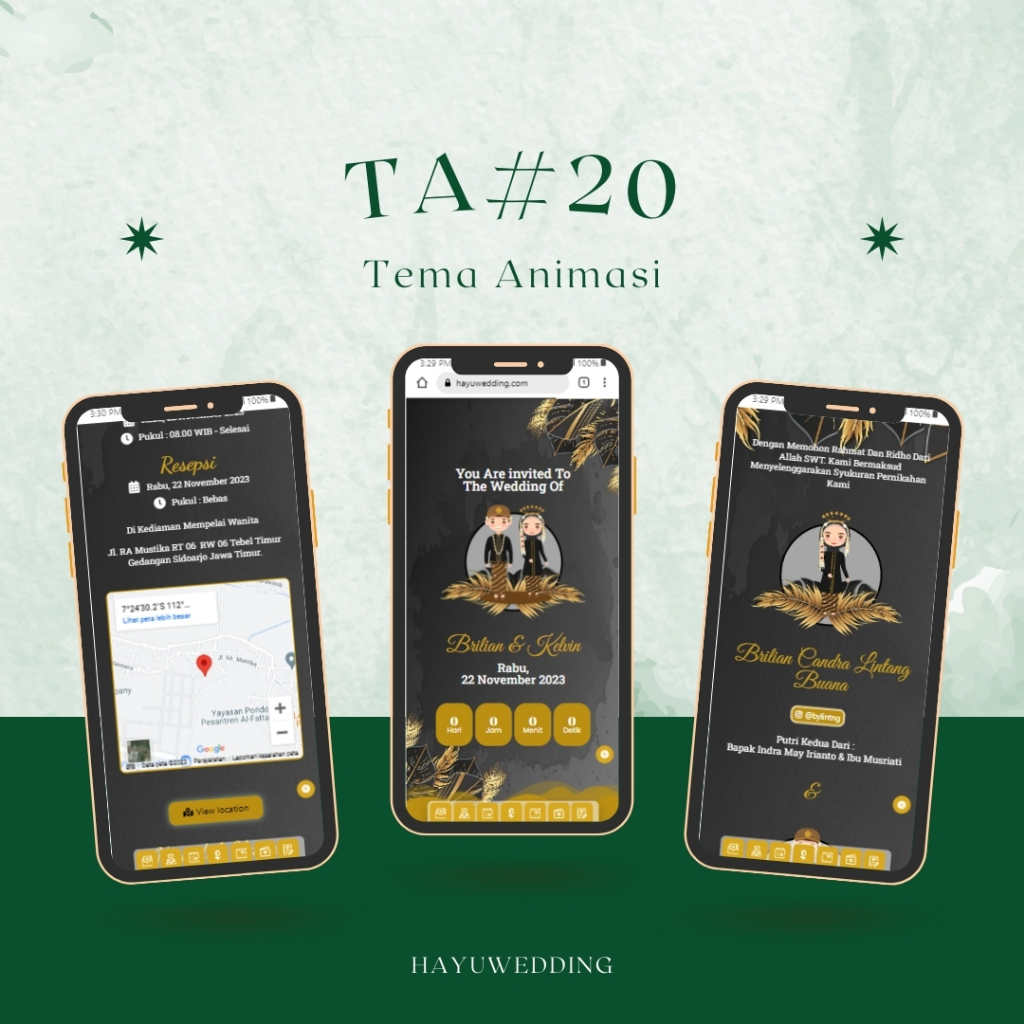 Jual TA#20 | Tema Animasi | Undangan Website Online Digital Pernikahan ...