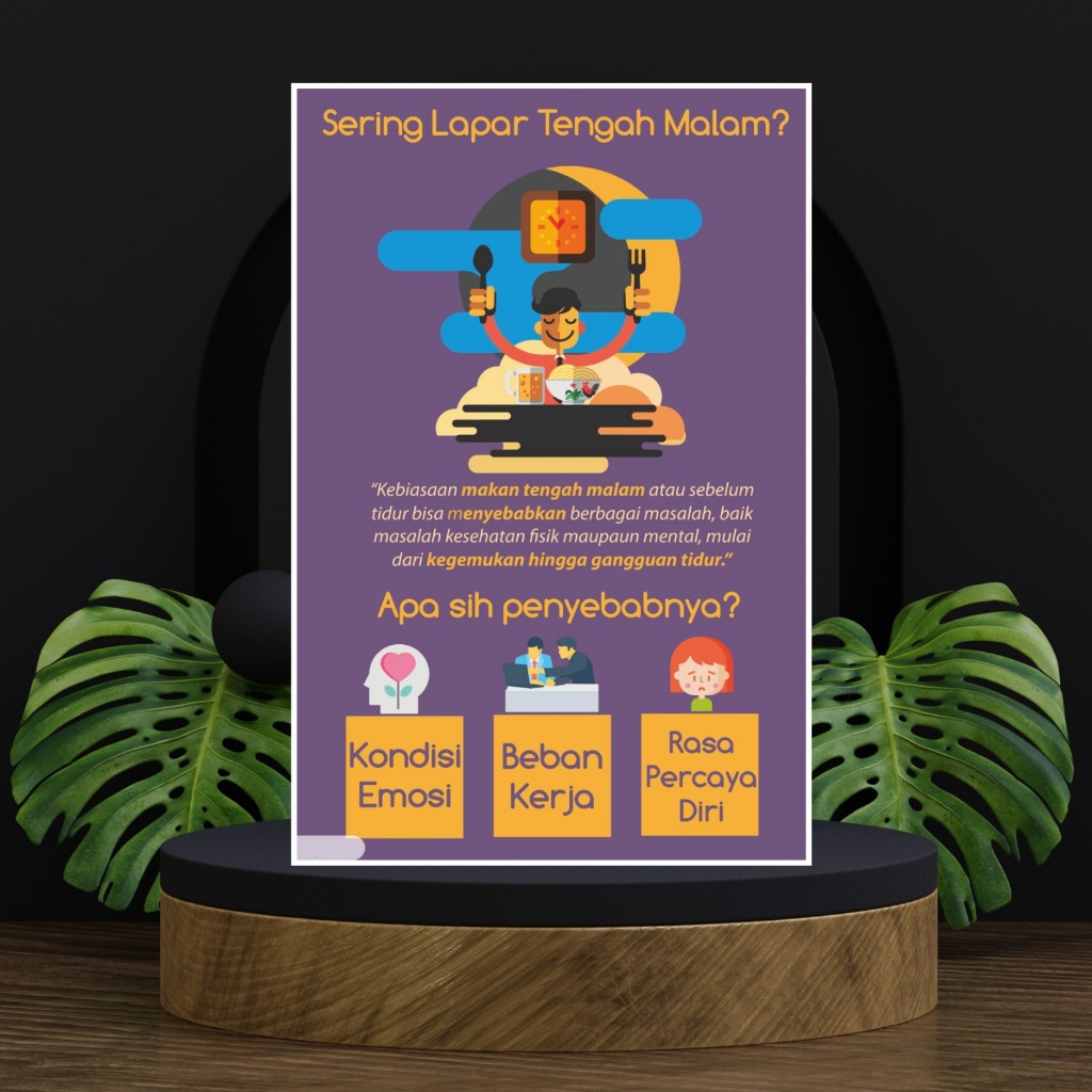 Jual Poster sering Lapar tengah Malam Apa Sih Penyebabnya | Shopee ...