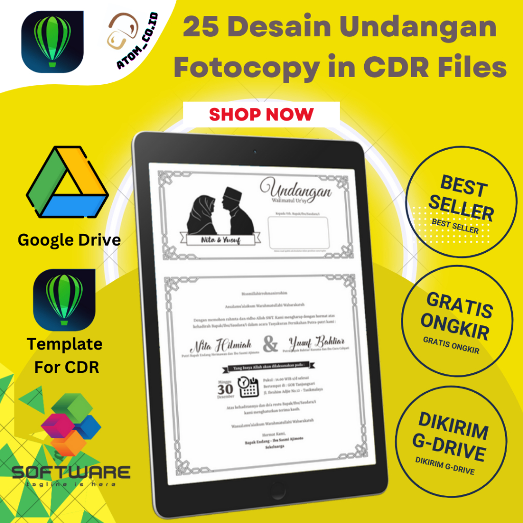 Jual 25 Desain Undangan Fotocopy Coreldraw Files v15 | Shopee Indonesia