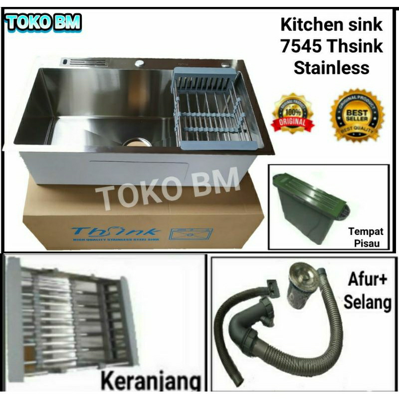 Jual kitchen sink thsink minimalis 7545/bak cuci piring 1 bowl 7545 cm ...