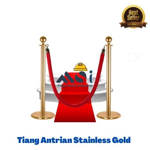 Jual Kualitas Premium Tiang Antrian Gold Queue Line MZQ | Shopee Indonesia