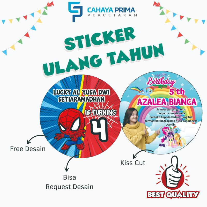 Jual STIKER LABEL/CETAK STIKER LABEL/BIRTHDAY STICKER CUSTOM/STIKER ...