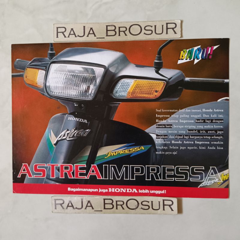 Jual Poster brosur katalog flyer jadul lawas Honda Black Astrea Impressa/Grand Sabit 1998 ...