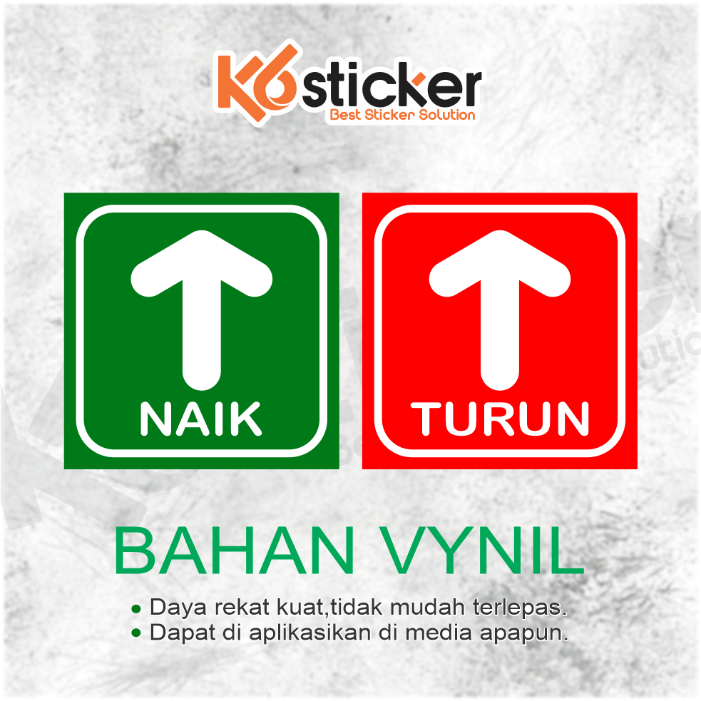 Jual Sticker Panah Tulisan Naik Turun Tangga Penanda Jalan | Shopee ...