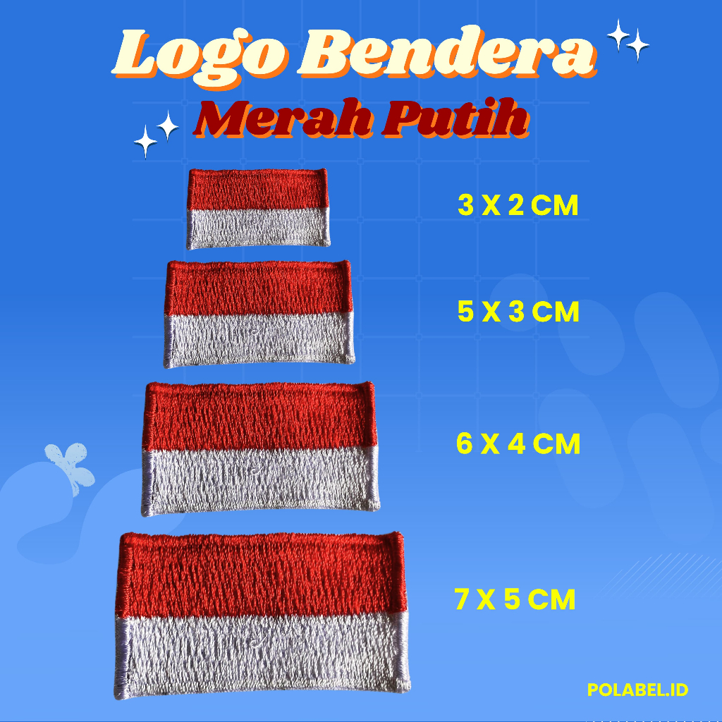 Jual LOGO BORDIR BED BENDERA MERAH PUTIH/ BET BENDERA MERAH PUTIH ...