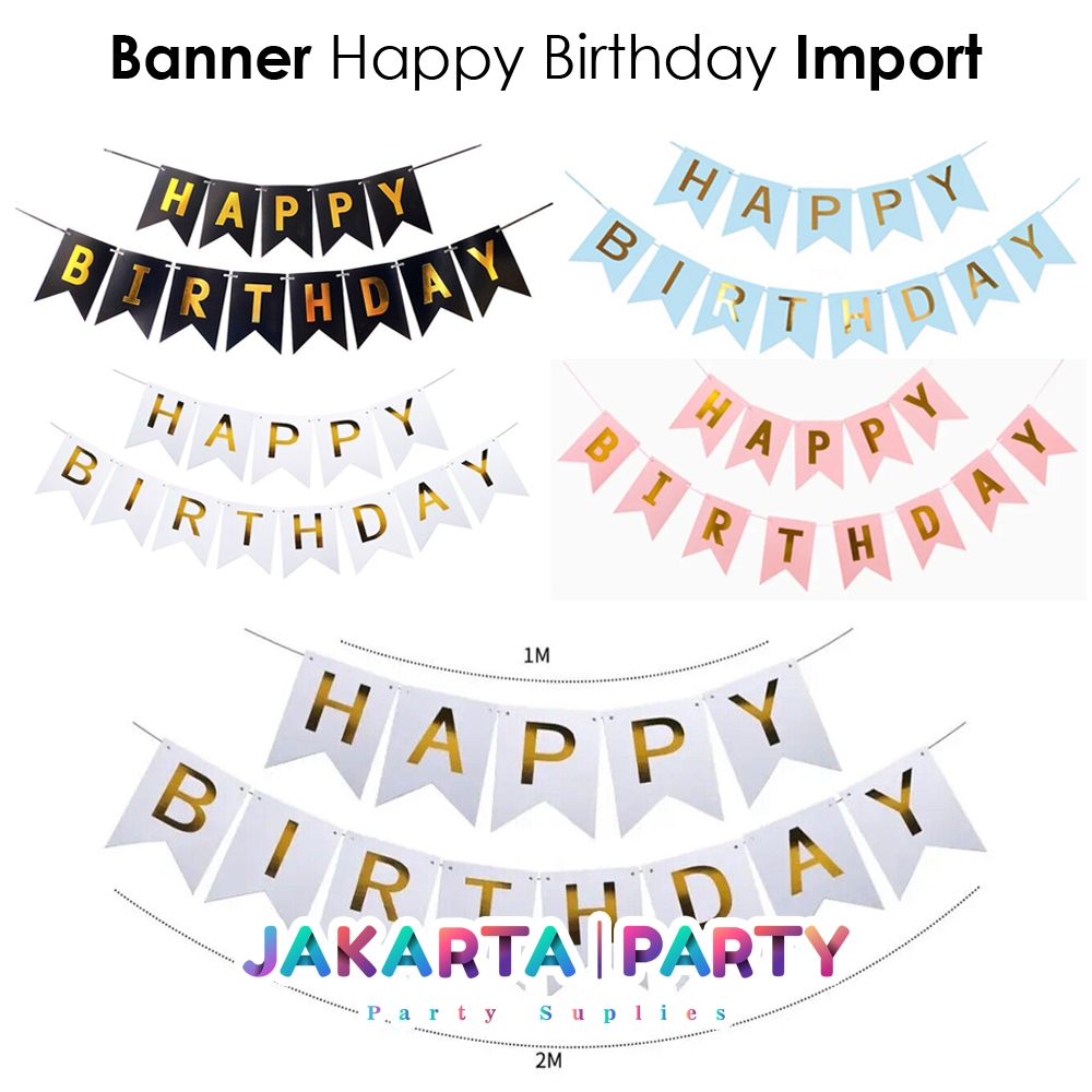 Jual Banner Happy Birthday / Bunting Flag Happy Birthday / Party Flag | Shopee Indonesia