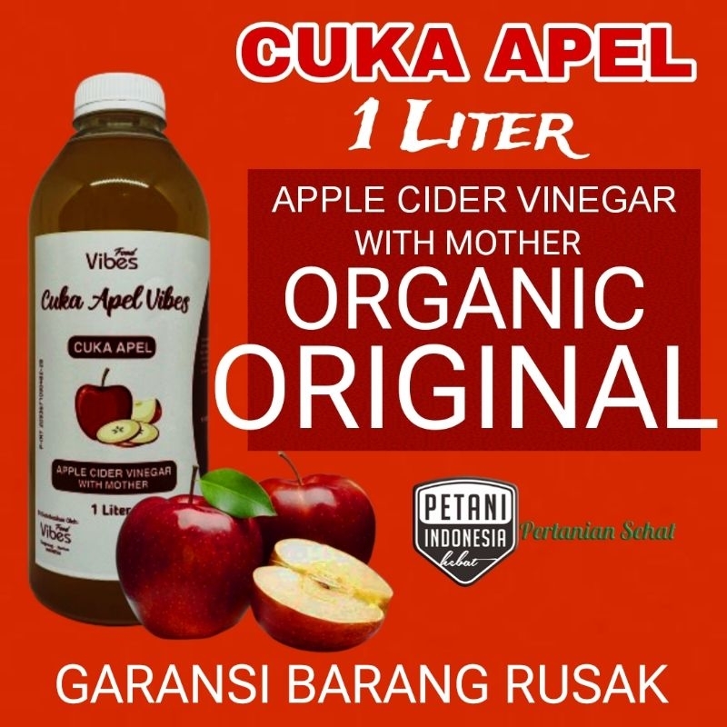 Jual [ NEW PRODUCT ] CUKA APEL 1 LITER / APPLE CIDER VINEGAR / ORIGINAL ...