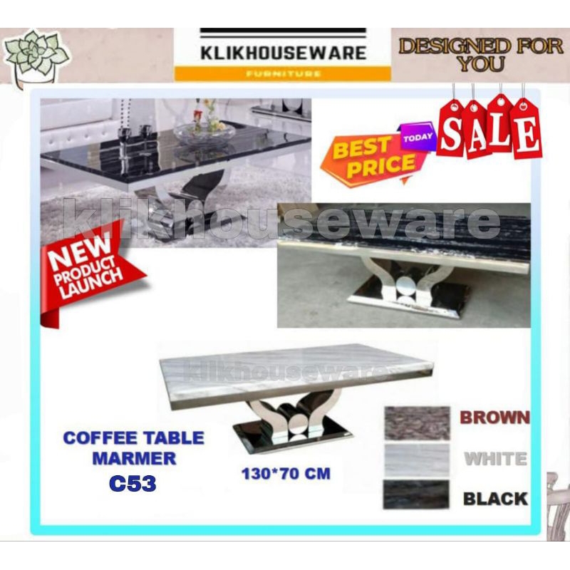 Jual Meja Tamu Marmer Coffee Table Marmer C53 130x70 cm | Shopee Indonesia