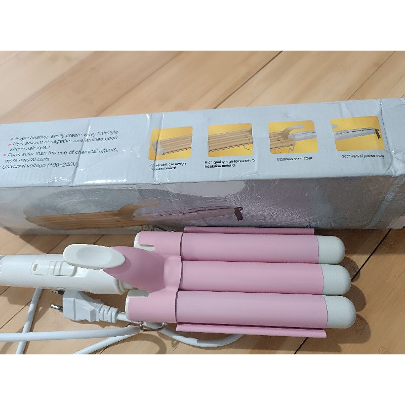 Jual Catok Keriting 3 Tabung Ceramic 3 Barrel Heating Curling Iron Catokan | Shopee Indonesia