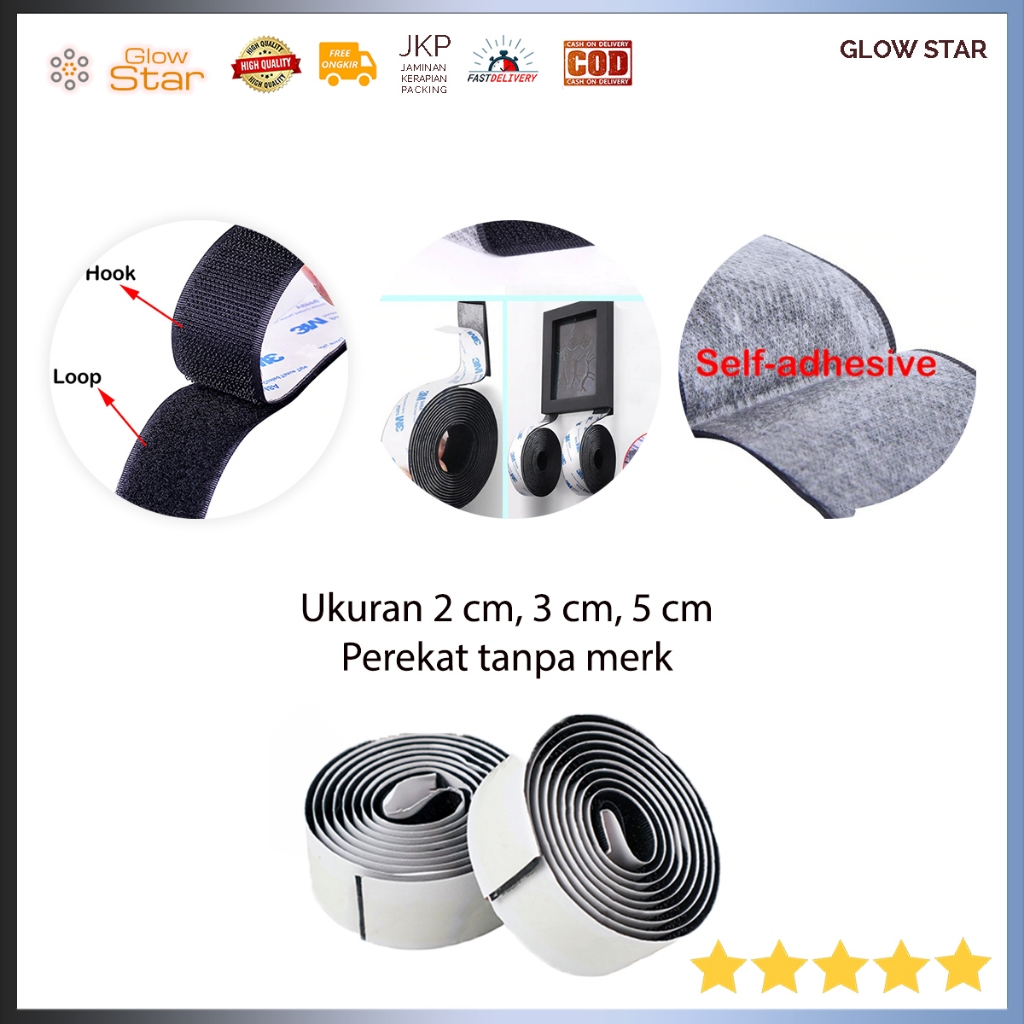 Jual [1 Meter] Lakban dengan Perekat Hook and Loop Magic Nylon Sticker ...