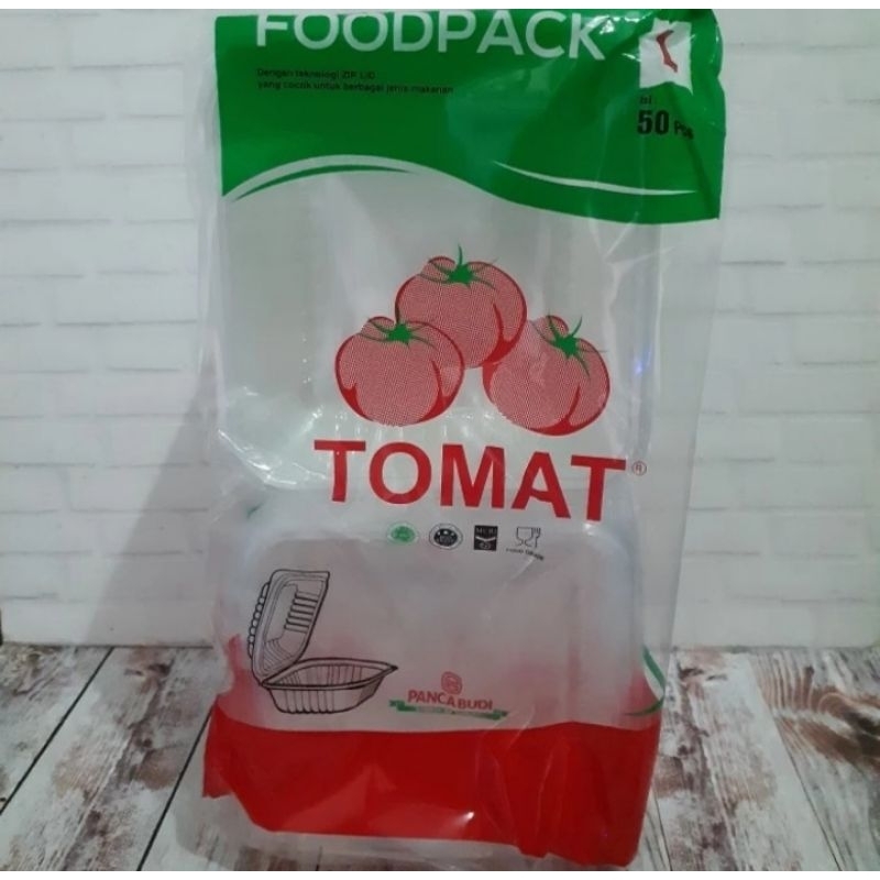 Jual Food Pack zip kotak makan plastik mika tomat ukuran 16x10x6cm ...