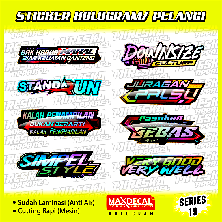 Jual Terbaru!! Stiker Viral Hologram Terlaris Racing Series 19 ...